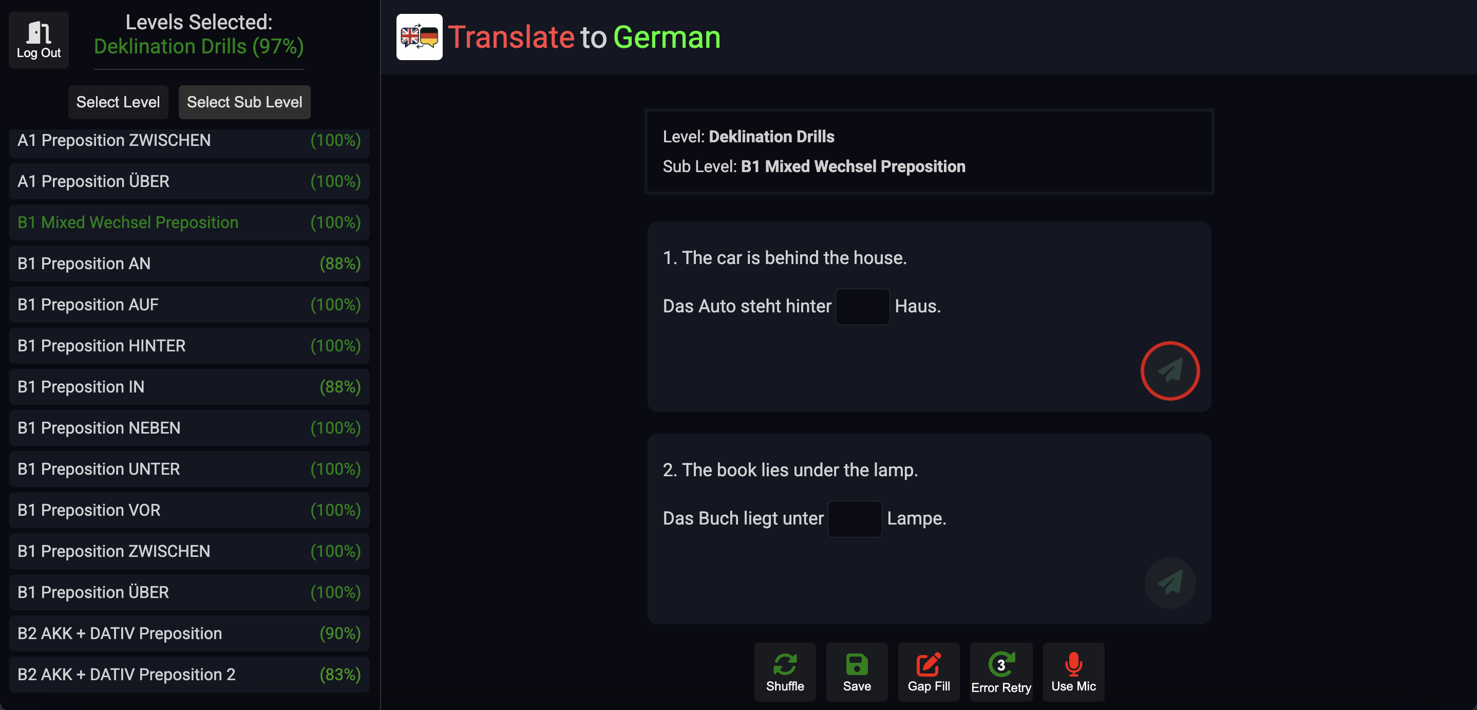 Practice German Online — Free Translation & Grammar Drills